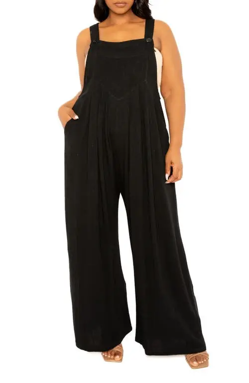BUXOM COUTURE Wide Leg Jumpsuit - Black