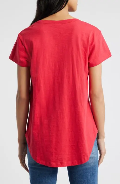 APNY V-neck High-low T-shirt - Red