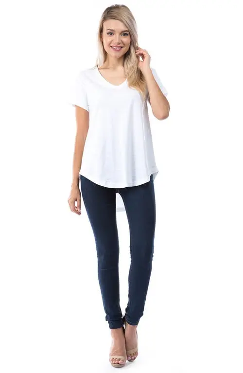 APNY V-neck High-low T-shirt - White