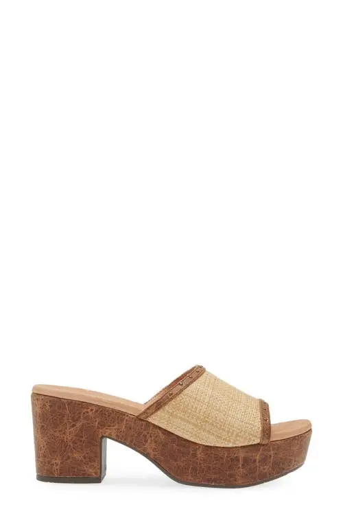 CHOCOLAT BLU Guro Platform Sandal - Brown Combo Raffia