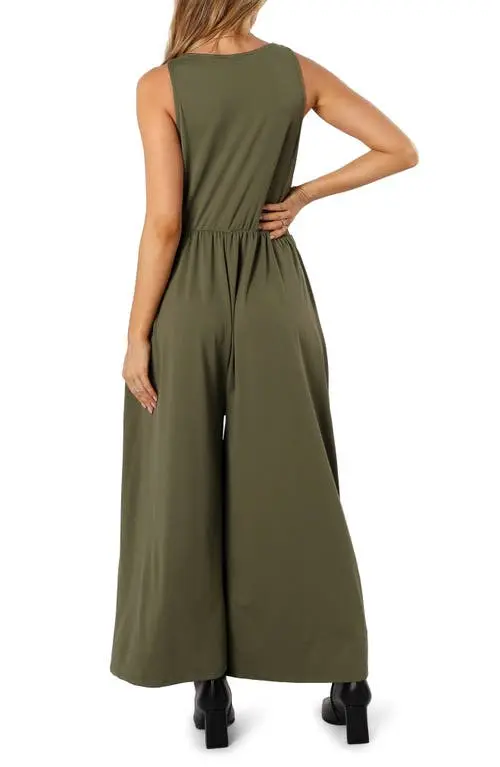 PETAL & PUP Miya Wide Leg Jumpsuit - Olive