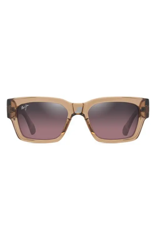 Maui Jim Square Sunglasses - Shiny Trans Light Brown