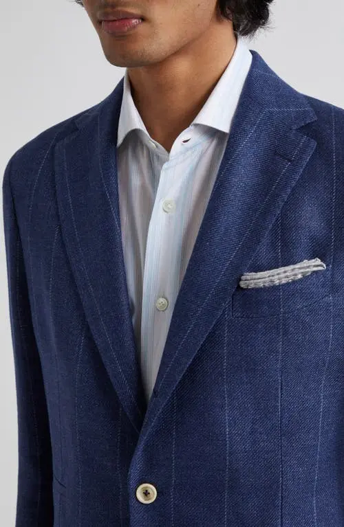 Eleventy Pinstripe Linen Blend Suit