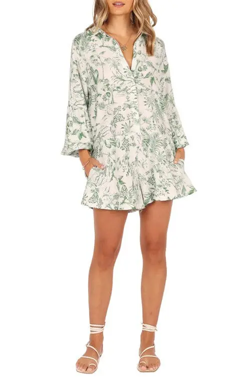 PETAL & PUP Elsa Floral Print Romper - Green