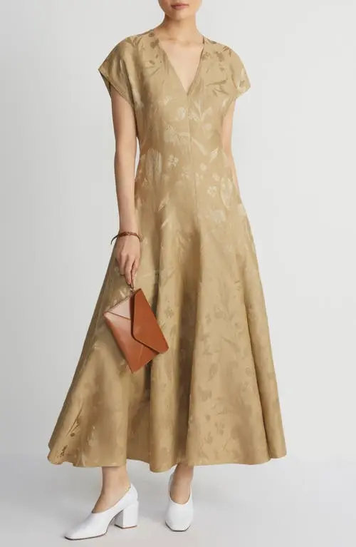 slim fit dress slacks Daisy Khaki Leaves Midi Dress – Finery London
