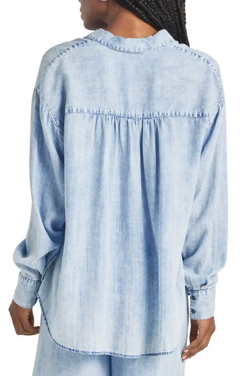 Splendid Bleached Denim Button-up Shirt