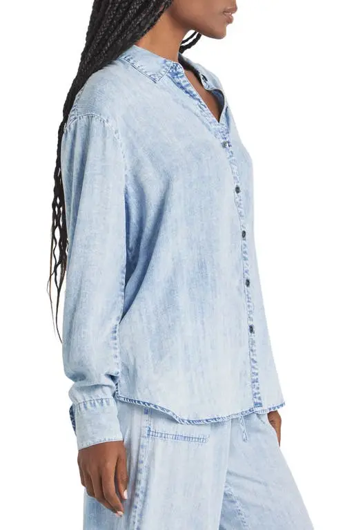 Splendid Bleached Denim Button-up Shirt - Bleached Indigo