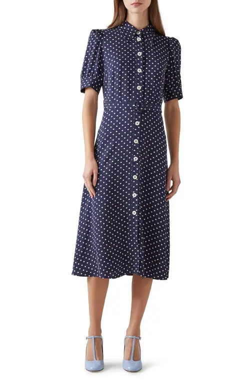 LK BENNETT Valerie Spot Midi Shirtdress