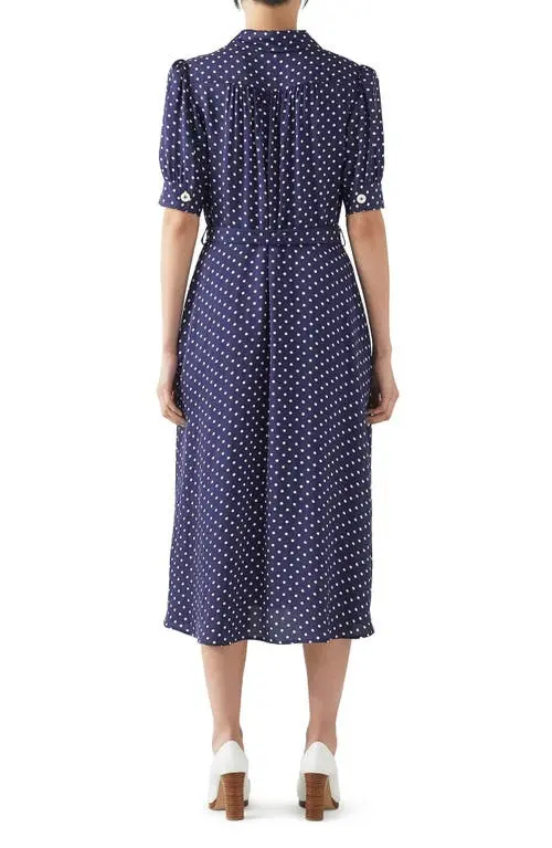LK BENNETT Valerie Spot Midi Shirtdress