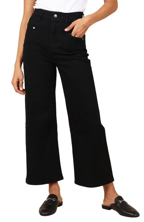 PETAL & PUP Georgette High Waist Bootcut Pants - Black