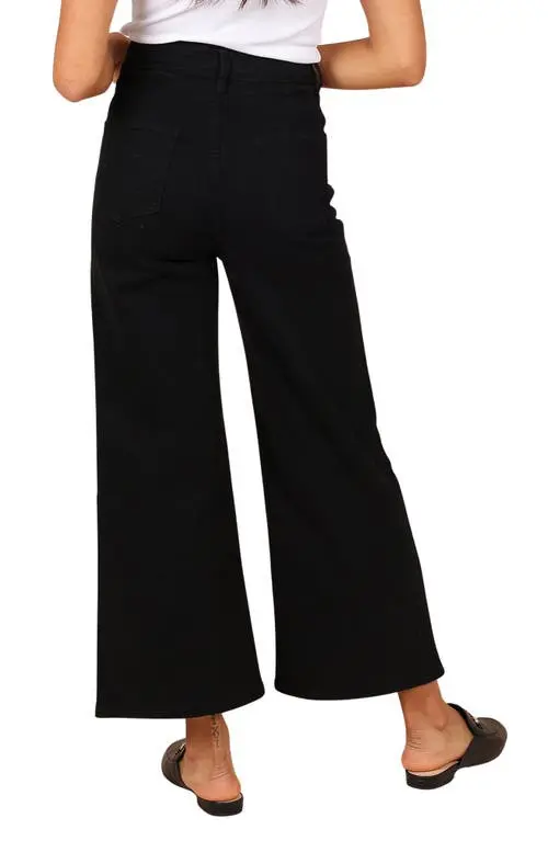 PETAL & PUP Georgette High Waist Bootcut Pants - Black
