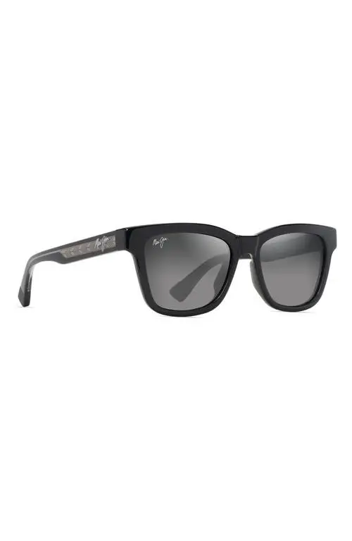 Maui Jim Hanohano 53mm Sunglasses - Shiny Black W/trans Light Grey