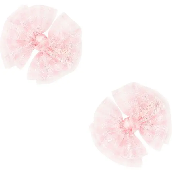 BABY BLING 2-pack Bow Hair Clips - Pink Gingham