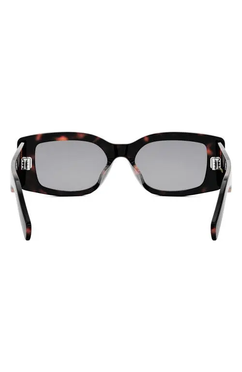 Celine Triomphe 53mm Rectangular Sunglasses - Dark Havana / Smoke