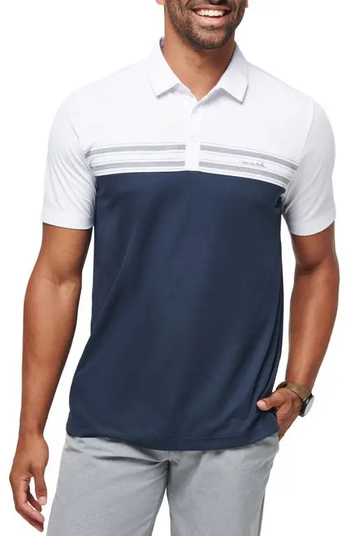 Travis Mathew Pali Colorblock Polo - White/navy