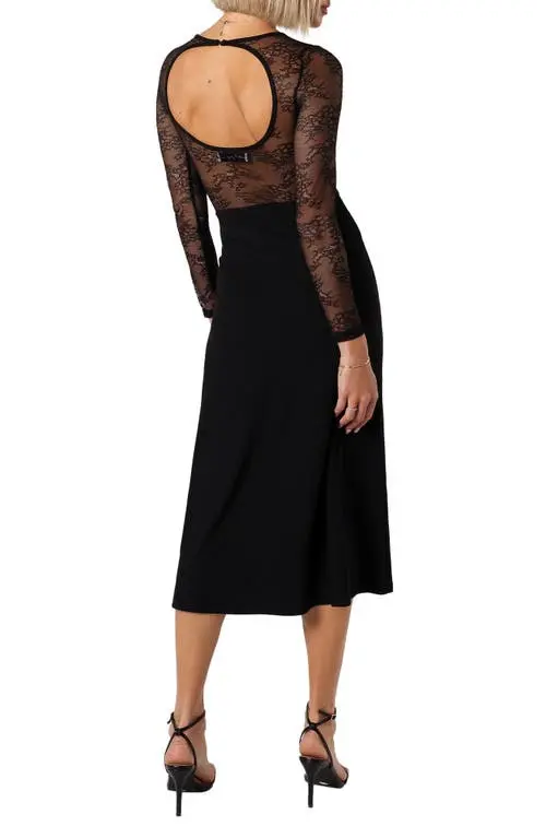 PETAL & PUP Addams Lace Inset Midi Dress