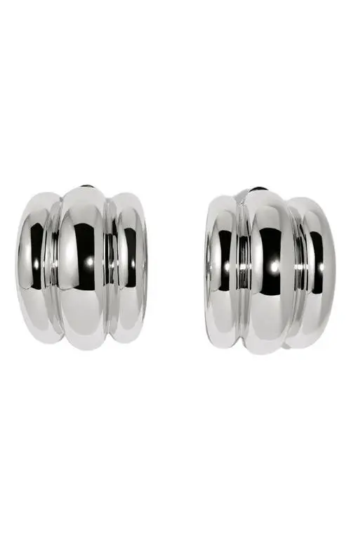 Lili Claspe Elsa Shield Hoop Earrings - Silver