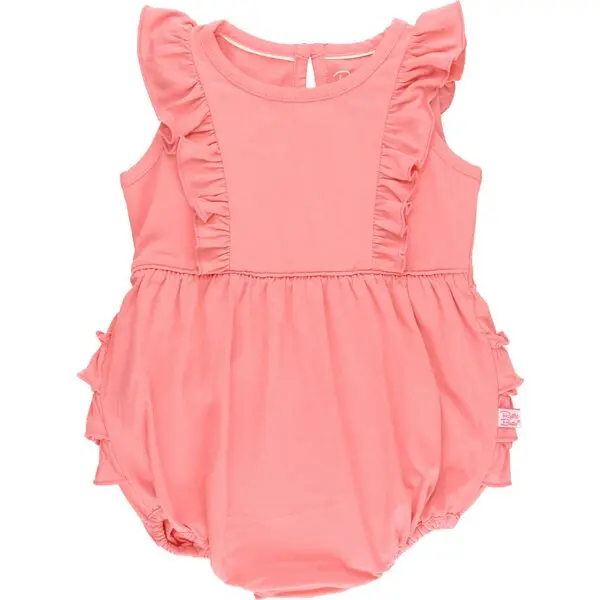RUFFLEBUTTS Cotton Bubble Romper - Pink