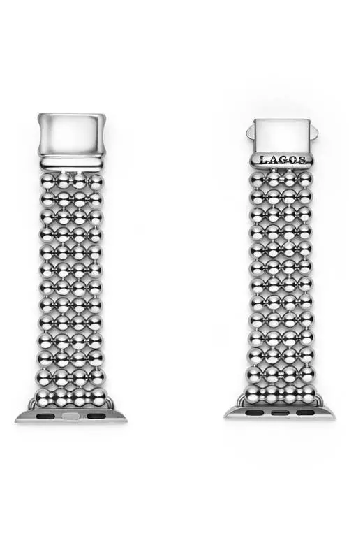 Lagos Smart Caviar Beaded Apple Watch® Band - Silver