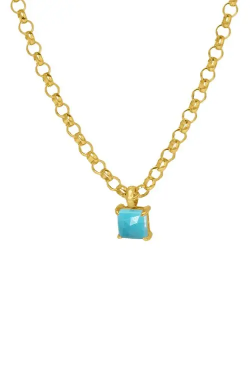 DEAN DAVIDSON Lab-created Turquoise Pendant Necklace - Turquoise Sky/ Gold