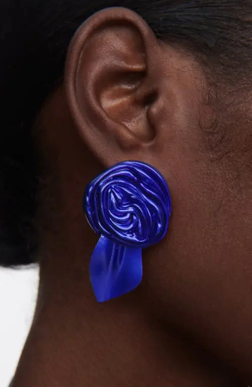 STERLING KING Rosette Stud Earrings - Blue