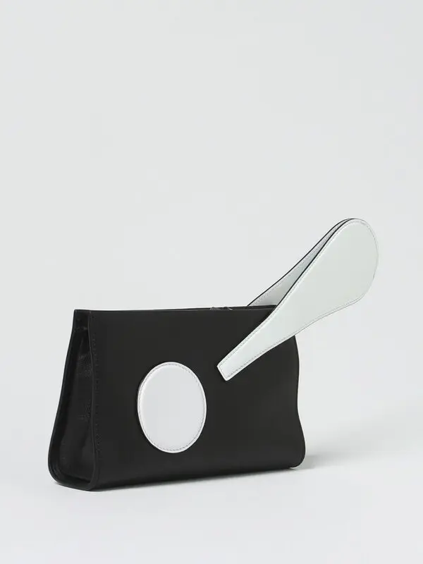 Moschino Leather Clutch With Accents