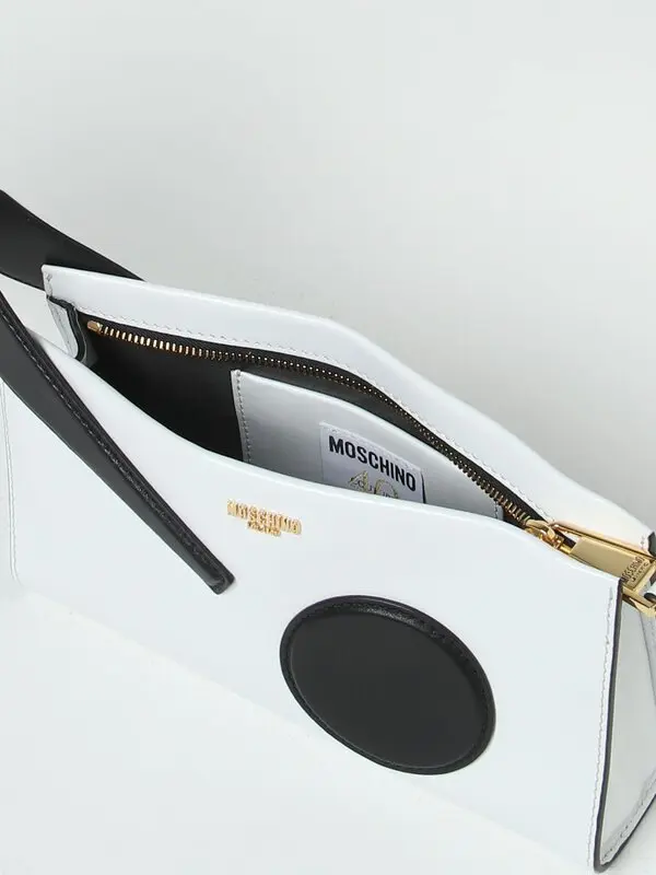Moschino Leather Clutch With Accents