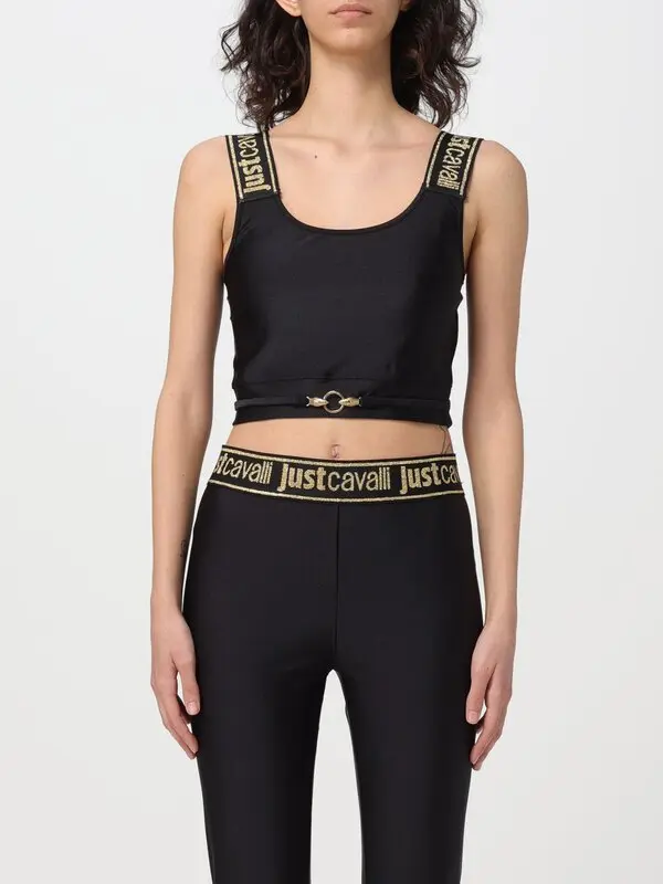 Just Cavalli Cropped Top With Embellished Straps