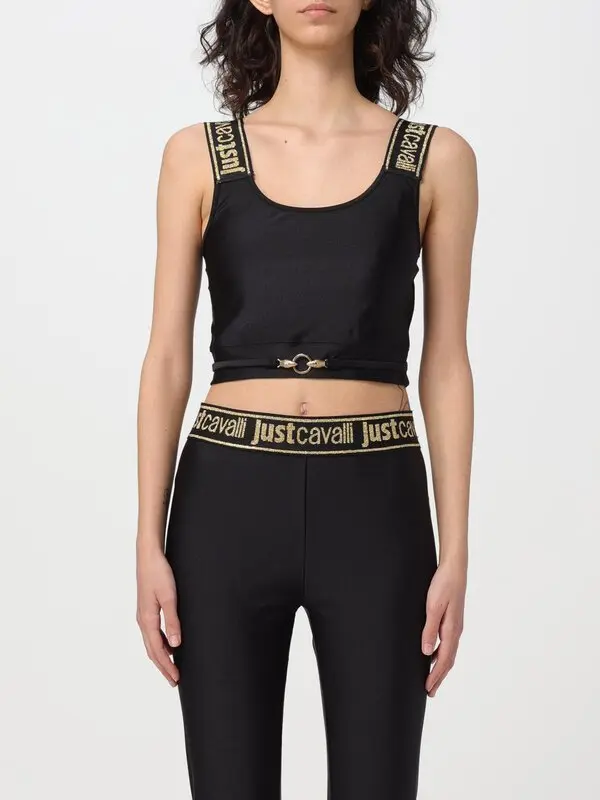 Just Cavalli Cropped Top With Embellished Straps