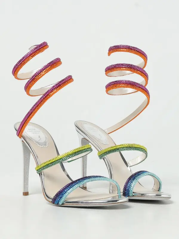 Rene Caovilla Embellished Spiral Heeled Sandals