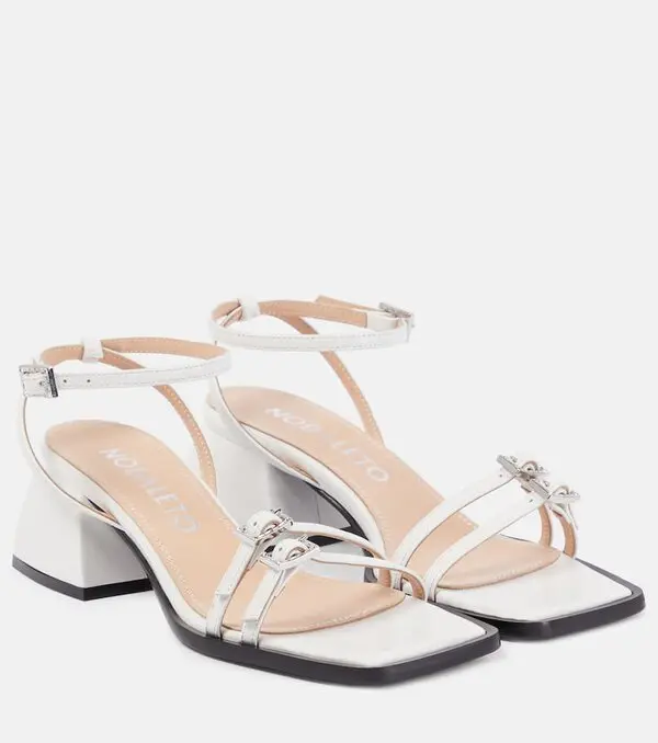 NODALETO Bulla Laetitia 45 Leather Sandals - White