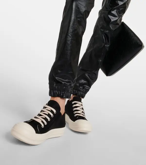 Rick Owens Canvas Slip-On Sneakers In Black 30% Off Editorialist