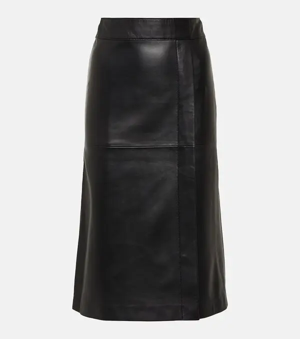 JOSEPH Sèvres Leather Midi Skirt