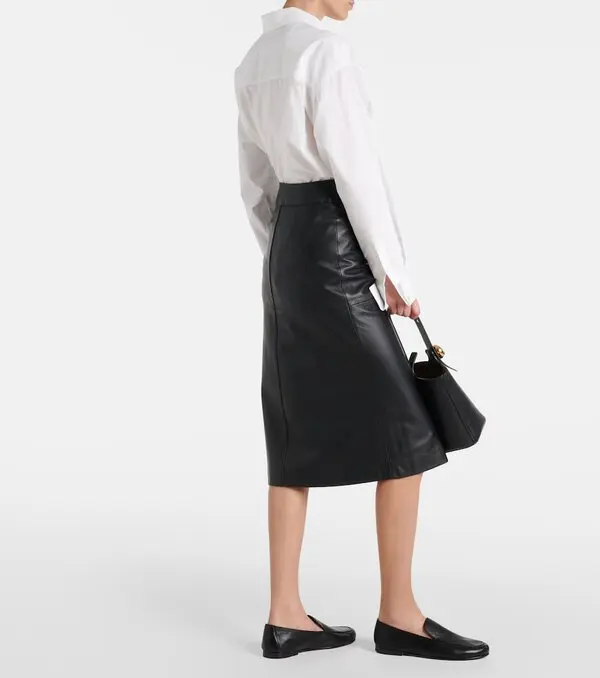 JOSEPH Sèvres Leather Midi Skirt