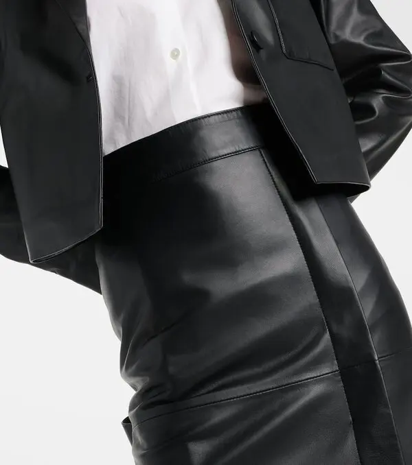 JOSEPH Sèvres Leather Midi Skirt