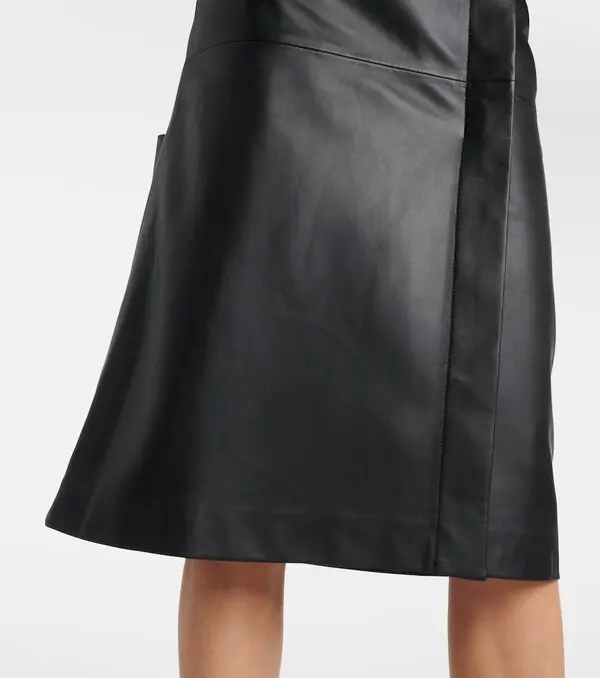 JOSEPH Sèvres Leather Midi Skirt