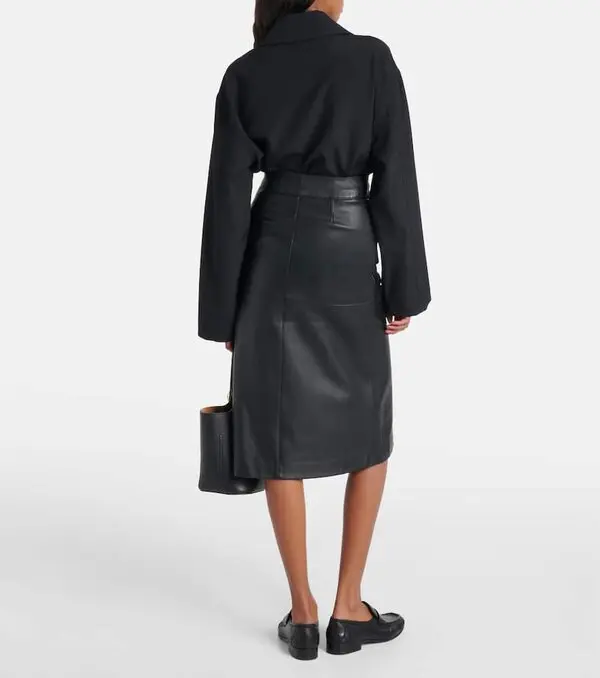 JOSEPH Sèvres Leather Midi Skirt