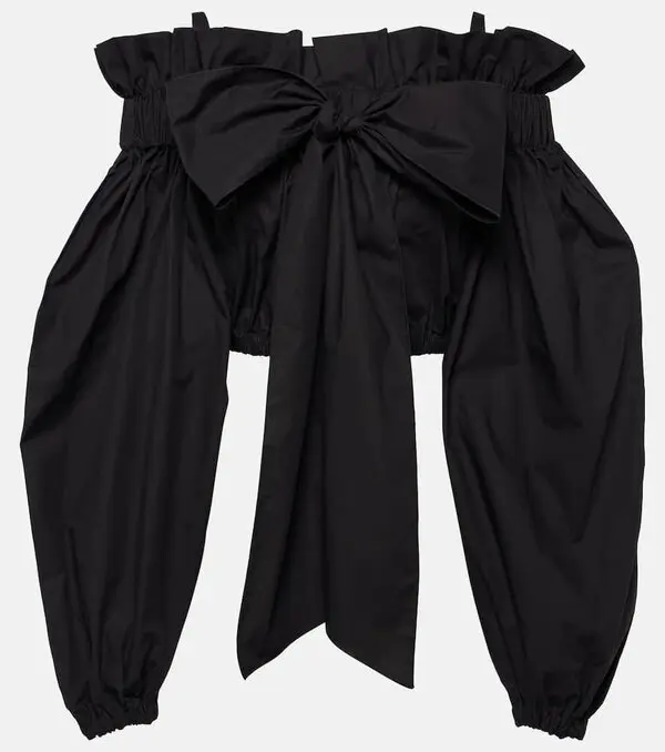 PATOU Bow-detail Ruffled Crop Top