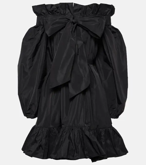 PATOU Bow-detail Ruffled Faille Minidress