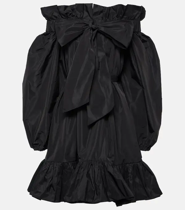 PATOU Bow-detail Ruffled Faille Minidress