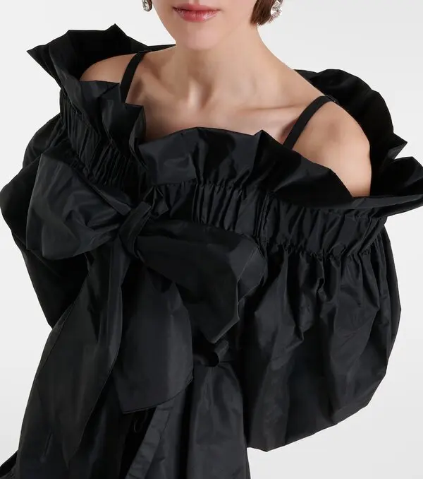 PATOU Bow-detail Ruffled Faille Minidress