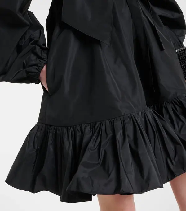 PATOU Bow-detail Ruffled Faille Minidress