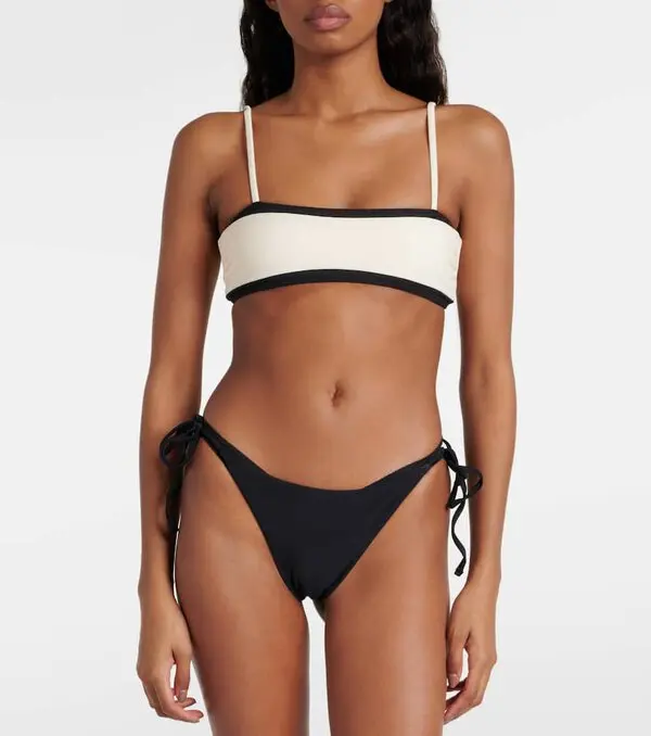 SAME Colorblocked Bandeau Bikini Top - Black