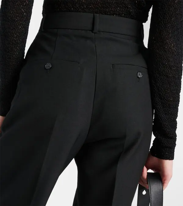 TOTEME High-rise Tapered Trousers - Black