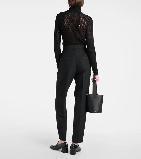 TOTEME High-rise Tapered Trousers - Black