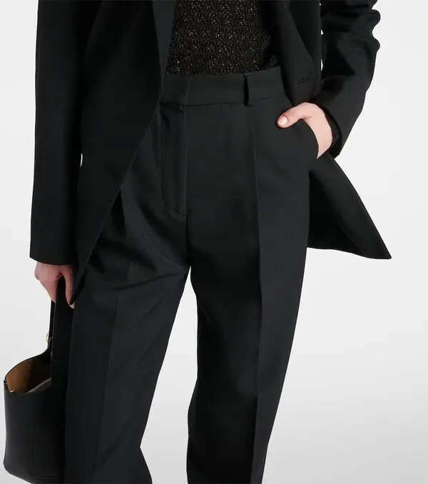 TOTEME High-rise Tapered Trousers - Black