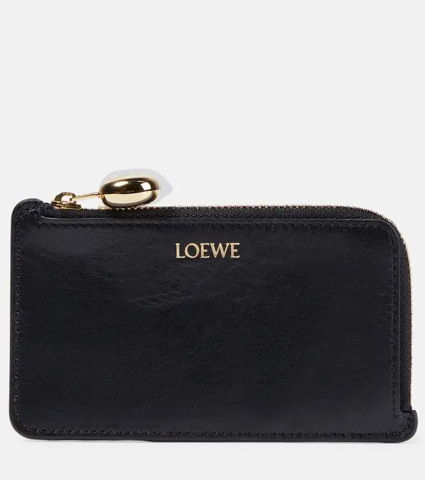 Loewe Logo Leather Card Holder - Black