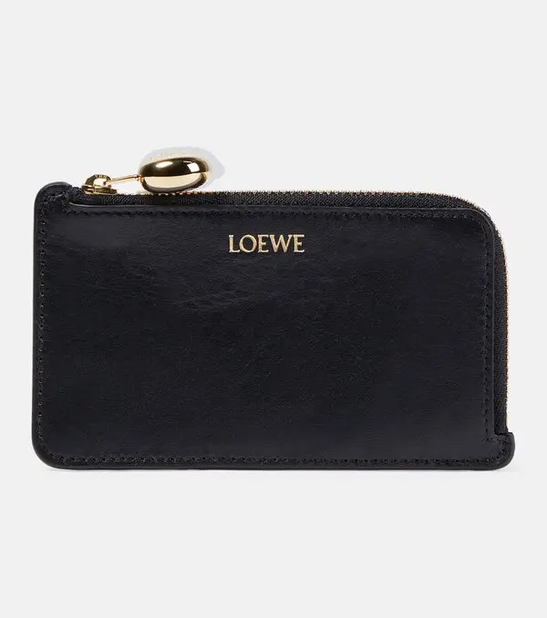 Loewe Logo Leather Card Holder - Black