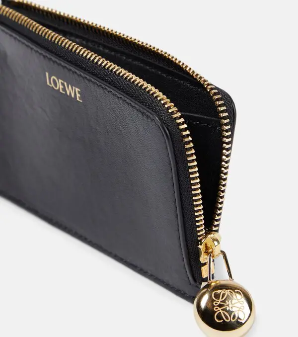 Loewe Logo Leather Card Holder - Black