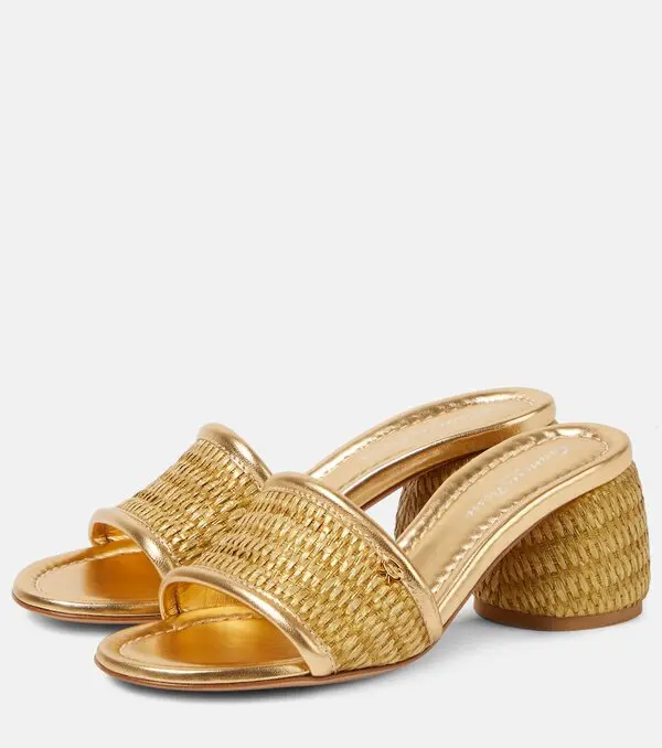 GIANVITO ROSSI Marbella Leather-trimmed Sandals